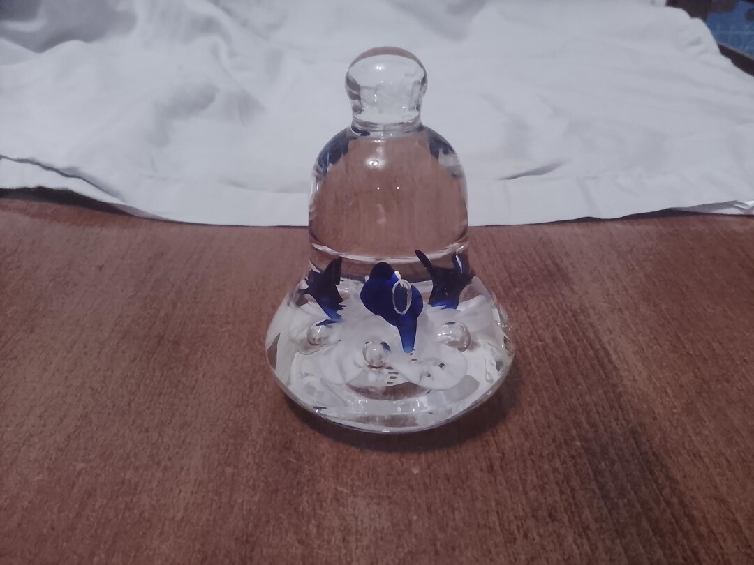 Joe Rice Cobalt Blue Bell Paperweight - Etsy