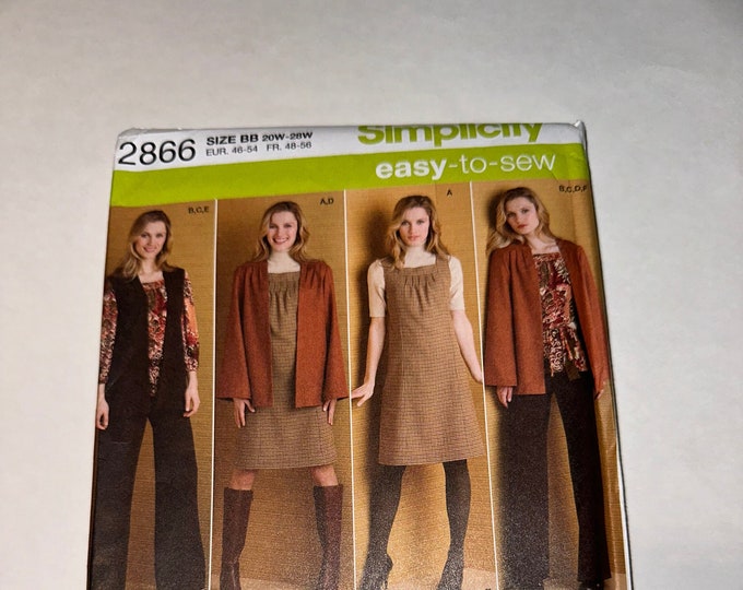 Sewing Pattern, Simplicity Pattern 2866, Plus Size Pattern, Ladies ...