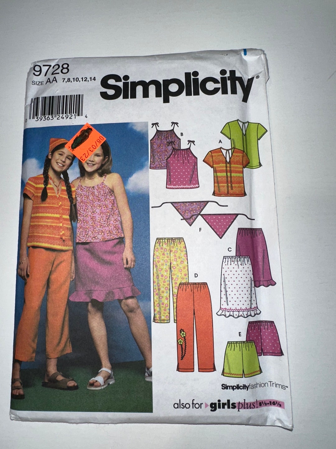 Simplicity Pattern 9728, Pattern, Uncut Pattern, Sewing Pattern, Fabric ...
