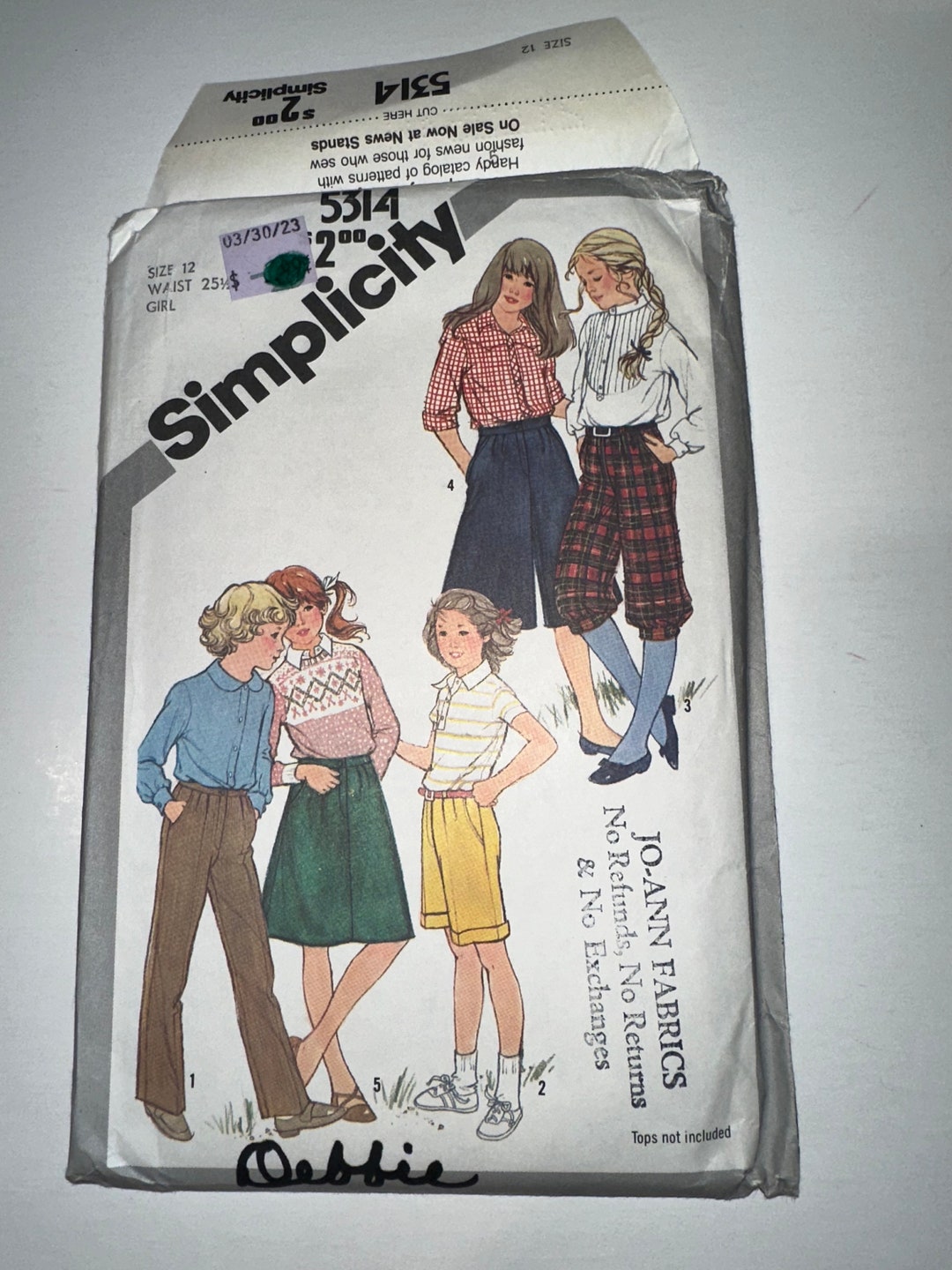 Simplicity Pattern 5314, Pattern, Uncut Pattern, Sewing Pattern, Fabric ...