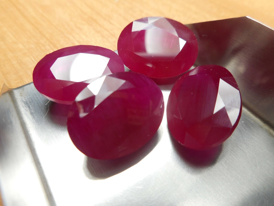 Lab Created Ruby / Opaque Oval / 12x16 MM / Oval / Faceted / High ...