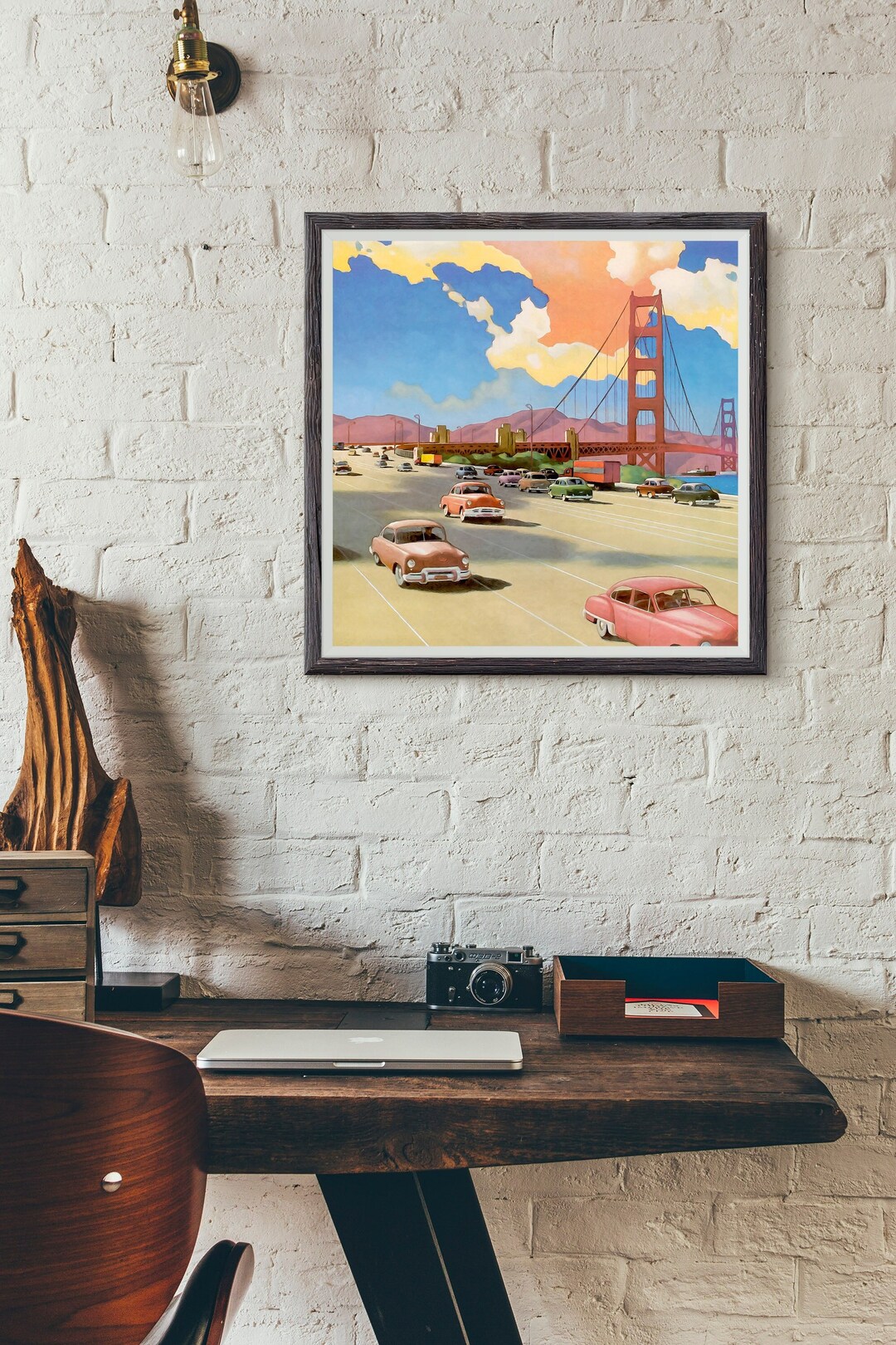 PRINTABLE Retro 1950s Vintage Cars Golden Gate Bridge San - Etsy