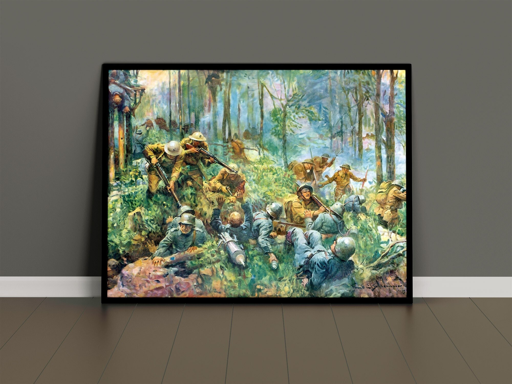 PRINTABLE 1919 World War 1 Belleau Wood Battle, US Marines Fighting ...