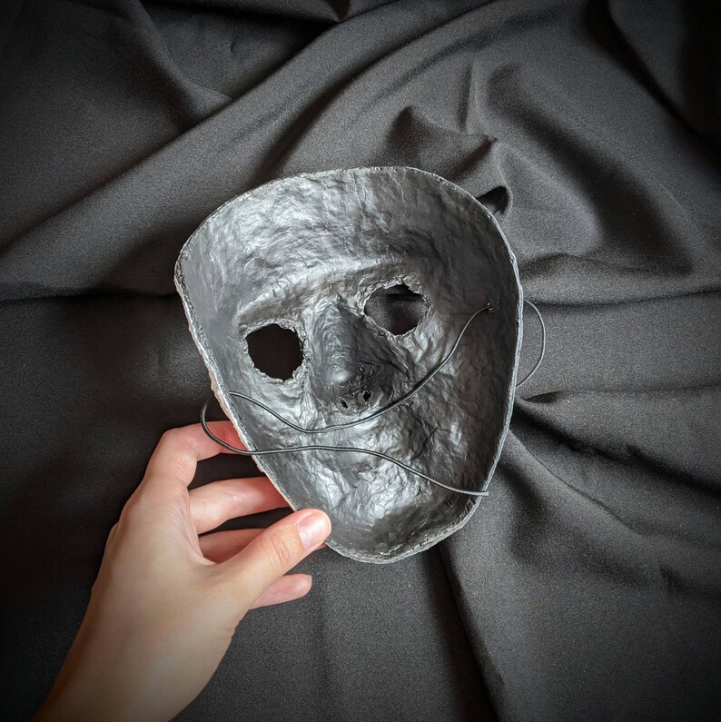 Mask papier mache Sad men horror halloween | Etsy