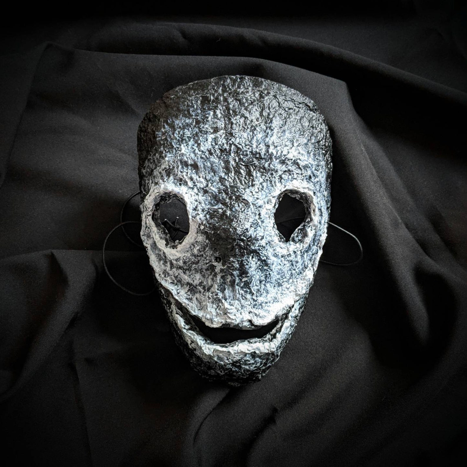 Mask papier mache Black horror halloween | Etsy