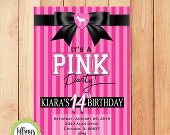 Victoria secret pink invitations | Etsy