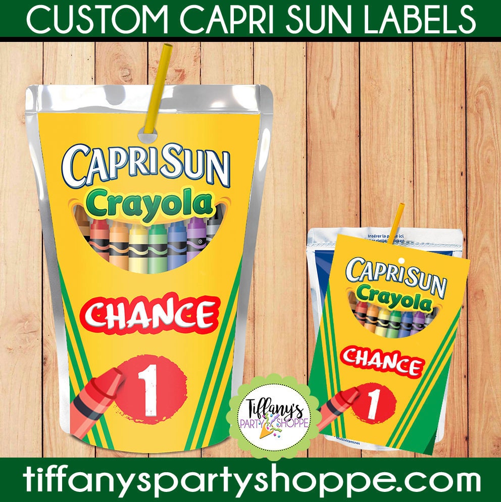 Crayola Crayons Juice Pouch Label Crayola Crayons Capri Sun | Etsy