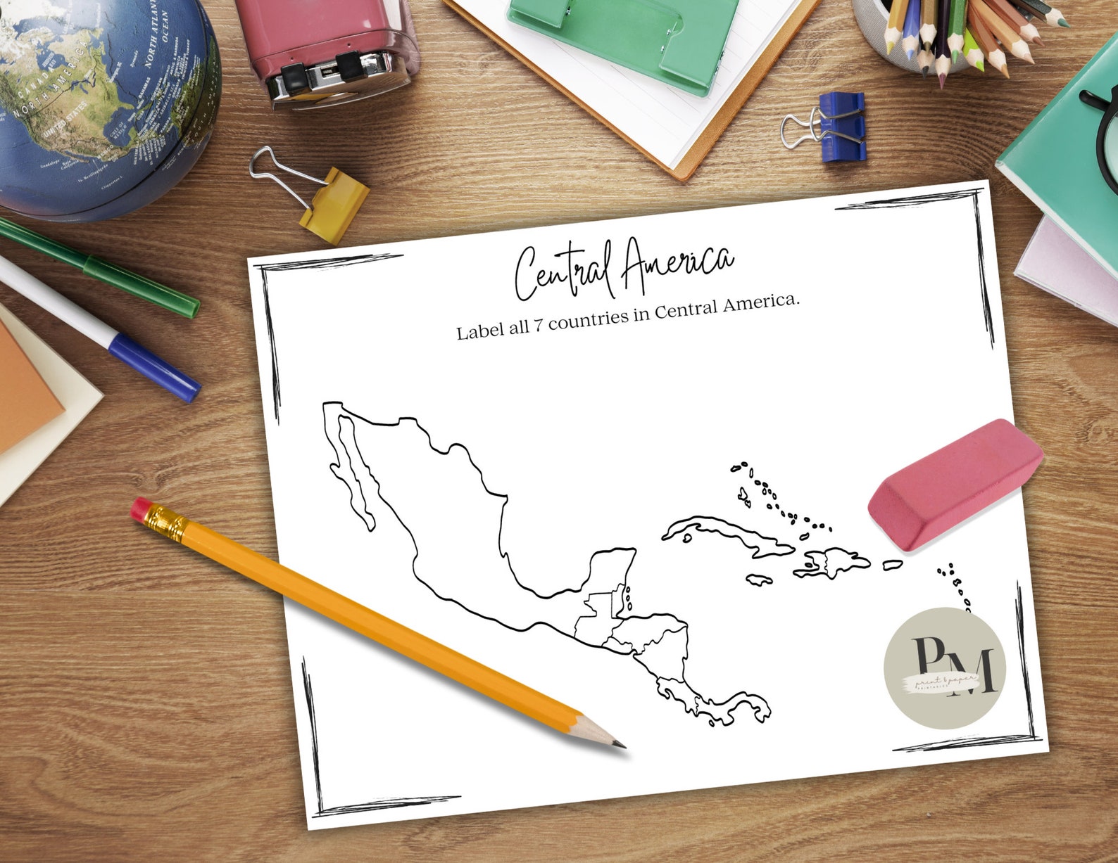 Central America Labeling WORKSHEET - Etsy