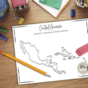 Central America Labeling WORKSHEET - Etsy