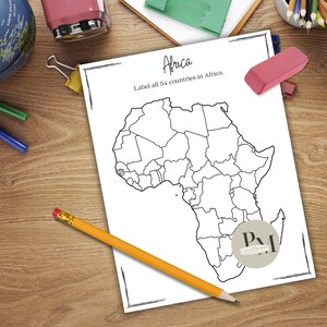 Africa Labeling WORKSHEET - Etsy