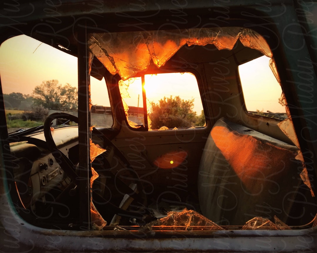 Broken Truck Window Printable Download Rustic Americana Photography - Etsy