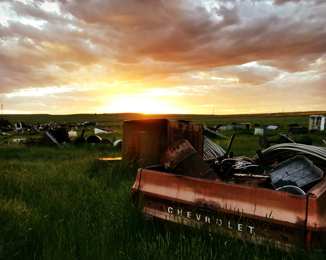 Chevy Square Body Tailgate Sunset Photo Printable Download Rustic Home ...