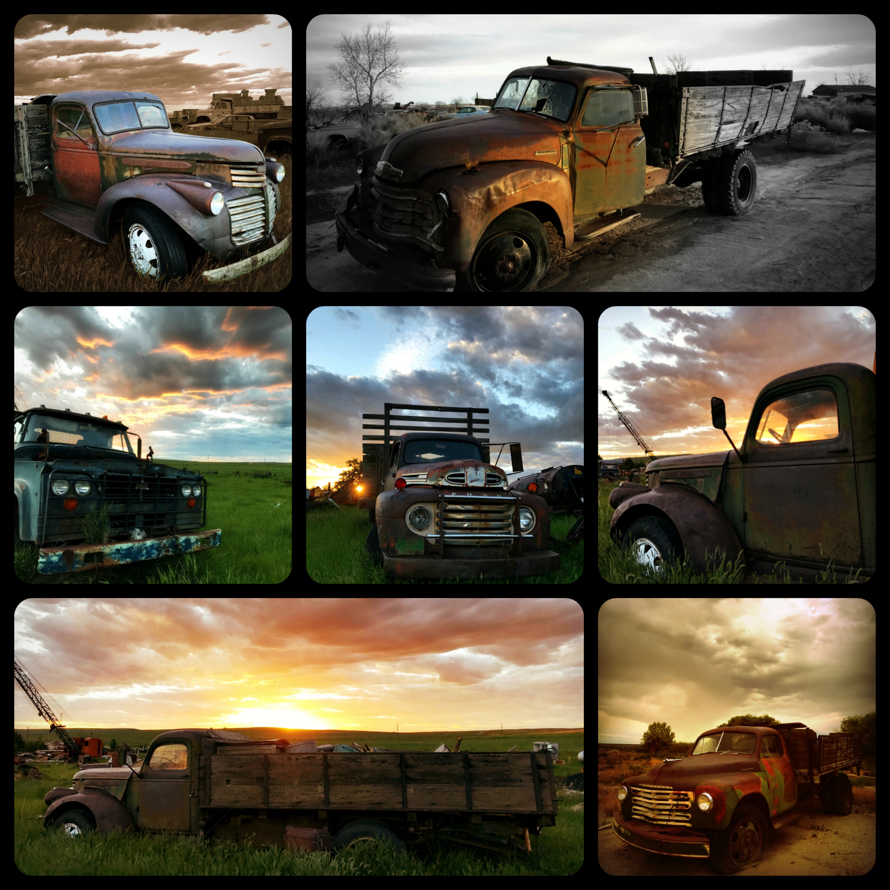 Chevy Square Body Tailgate Sunset Photo Printable Download Rustic Home ...
