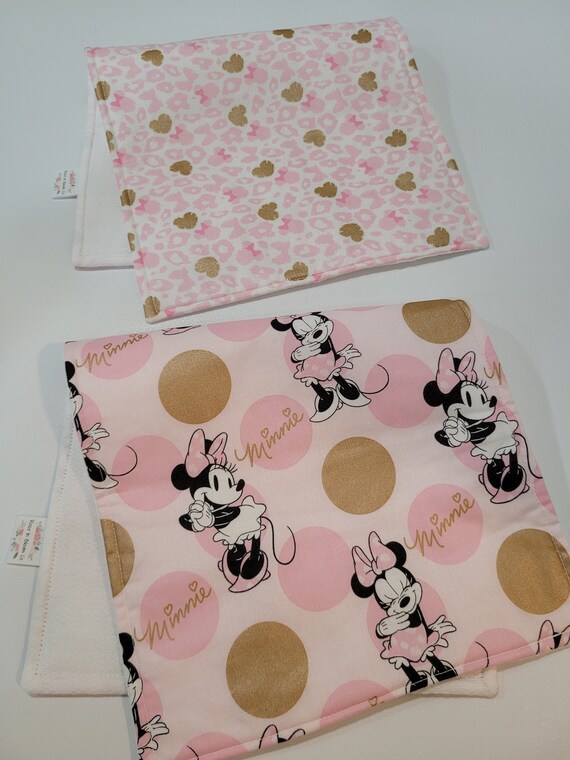 Minnie Mouse Baby Girl Burp Cloth Set Burping Spit up - Etsy