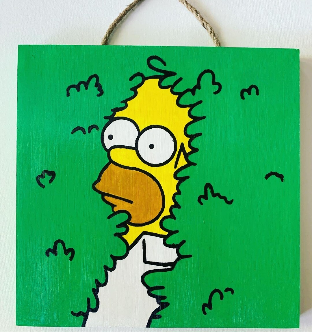 Homer Backing Into the Bushes Meme 12 X 12 Wood Hanging Sign - Etsy