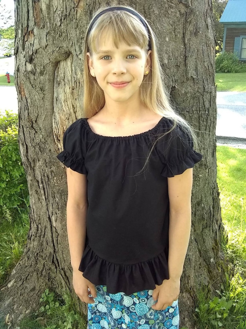 Girls Peasant Blouse Sizes 2/3 4/5 6/6X 7/8 and 9/10 | Etsy