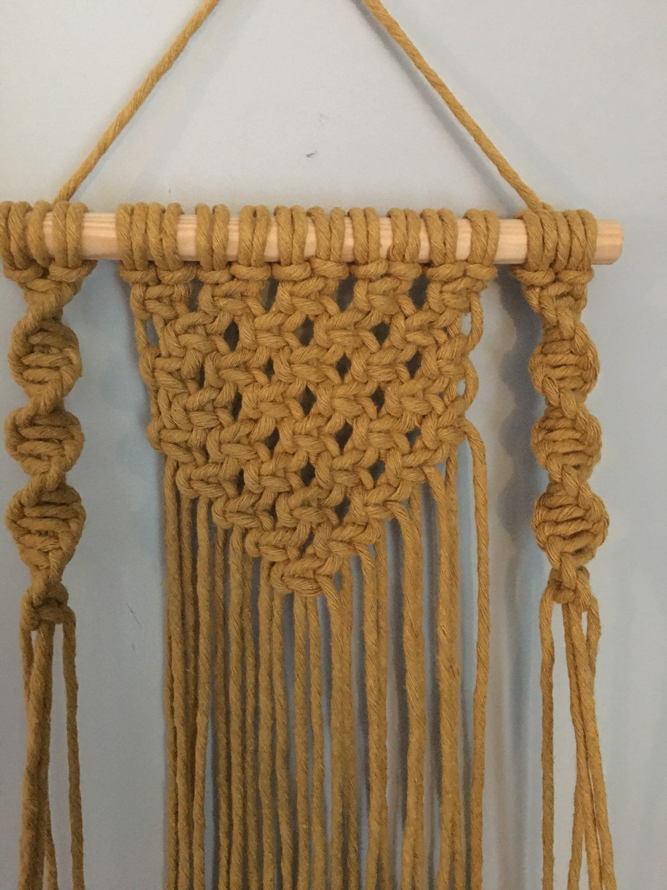 Kit Mini Macramé Shelf Hanging in Mustard | Etsy