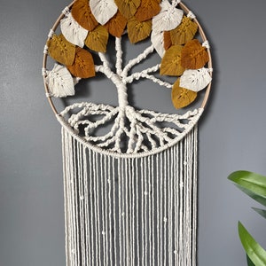 Macrame Kit - Large Tree of Life With Light Autumnal Leaves - Etsy UK