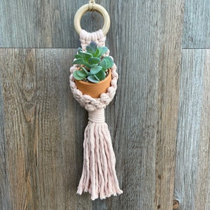 Macramé Single Pot Hanger in Colour - Etsy