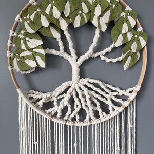 Macrame Kit - Large Tree of Life With Green and Natural Variegated ...