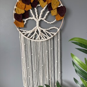 Macrame Kit - Large Tree of Life With Dark Autumnal Leaves - Etsy UK