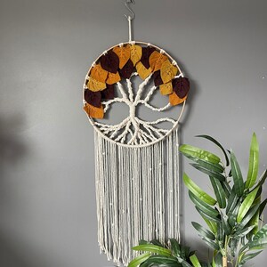 Macrame Kit - Large Tree of Life With Dark Autumnal Leaves - Etsy UK