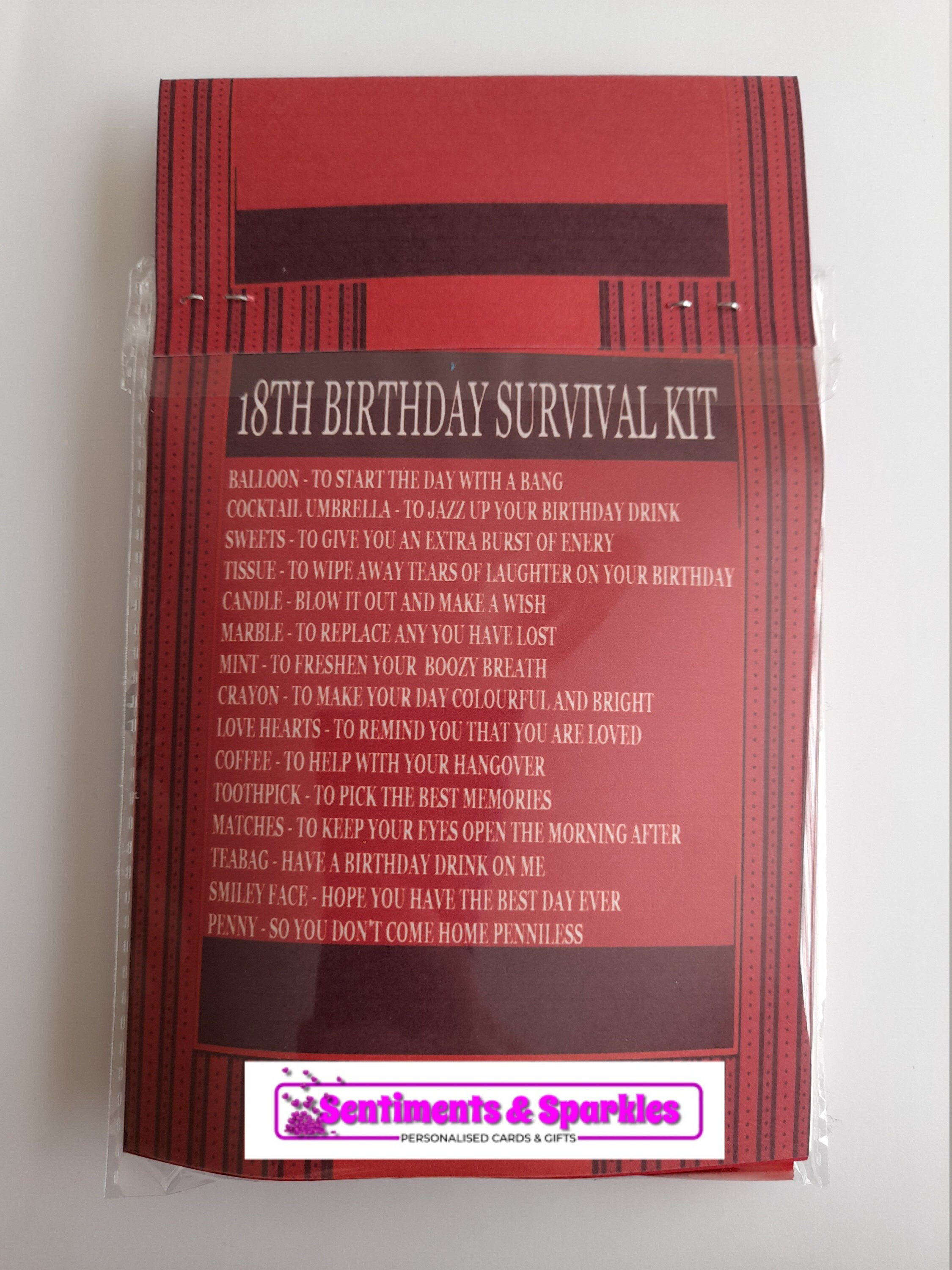 18TH BIRTHDAY SURVIVAL KIT | Etsy