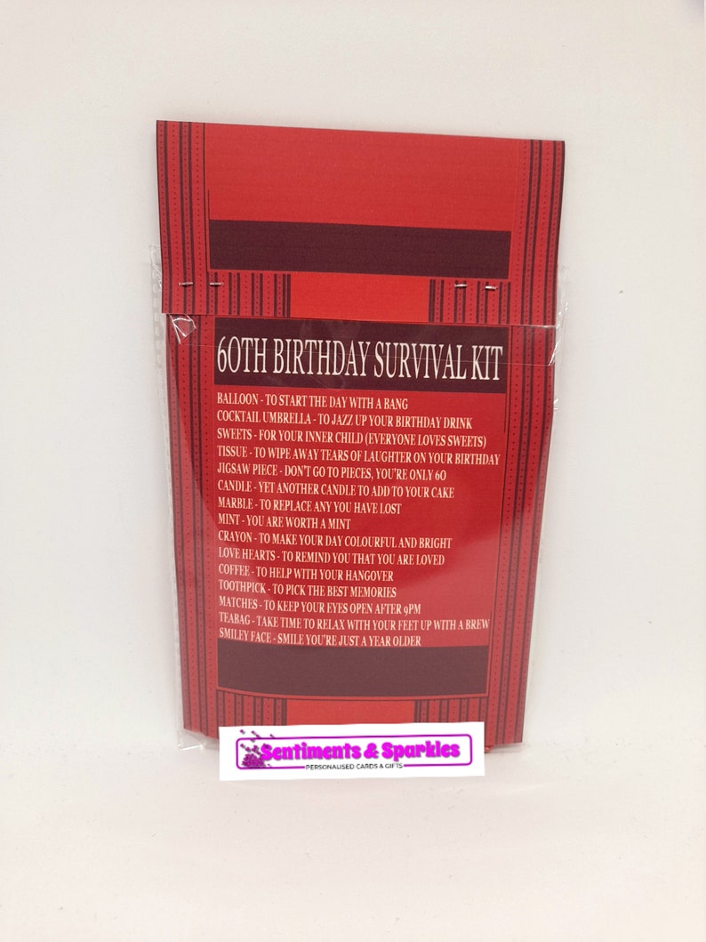 60TH BIRTHDAY SURVIVAL KIT | Etsy