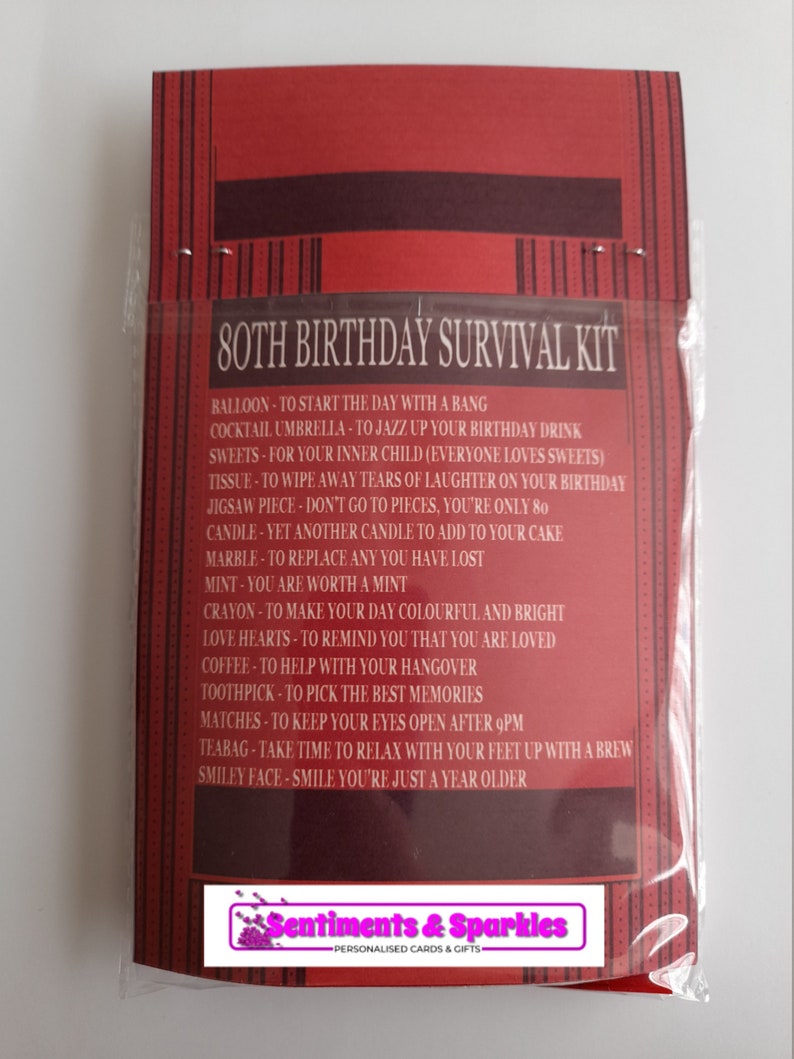 80TH BIRTHDAY SURVIVAL KIT - Etsy