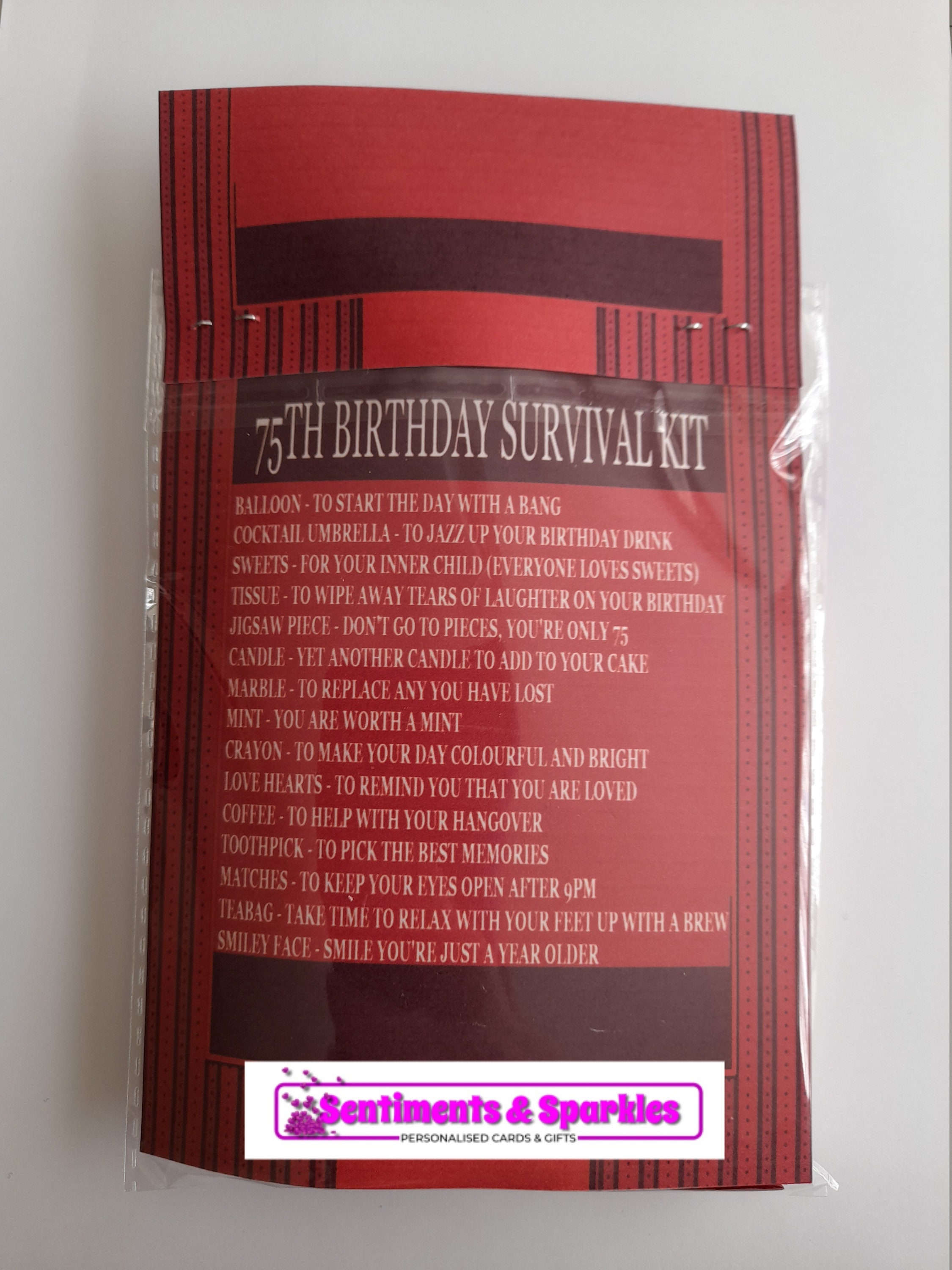 75TH BIRTHDAY SURVIVAL KIT - Etsy