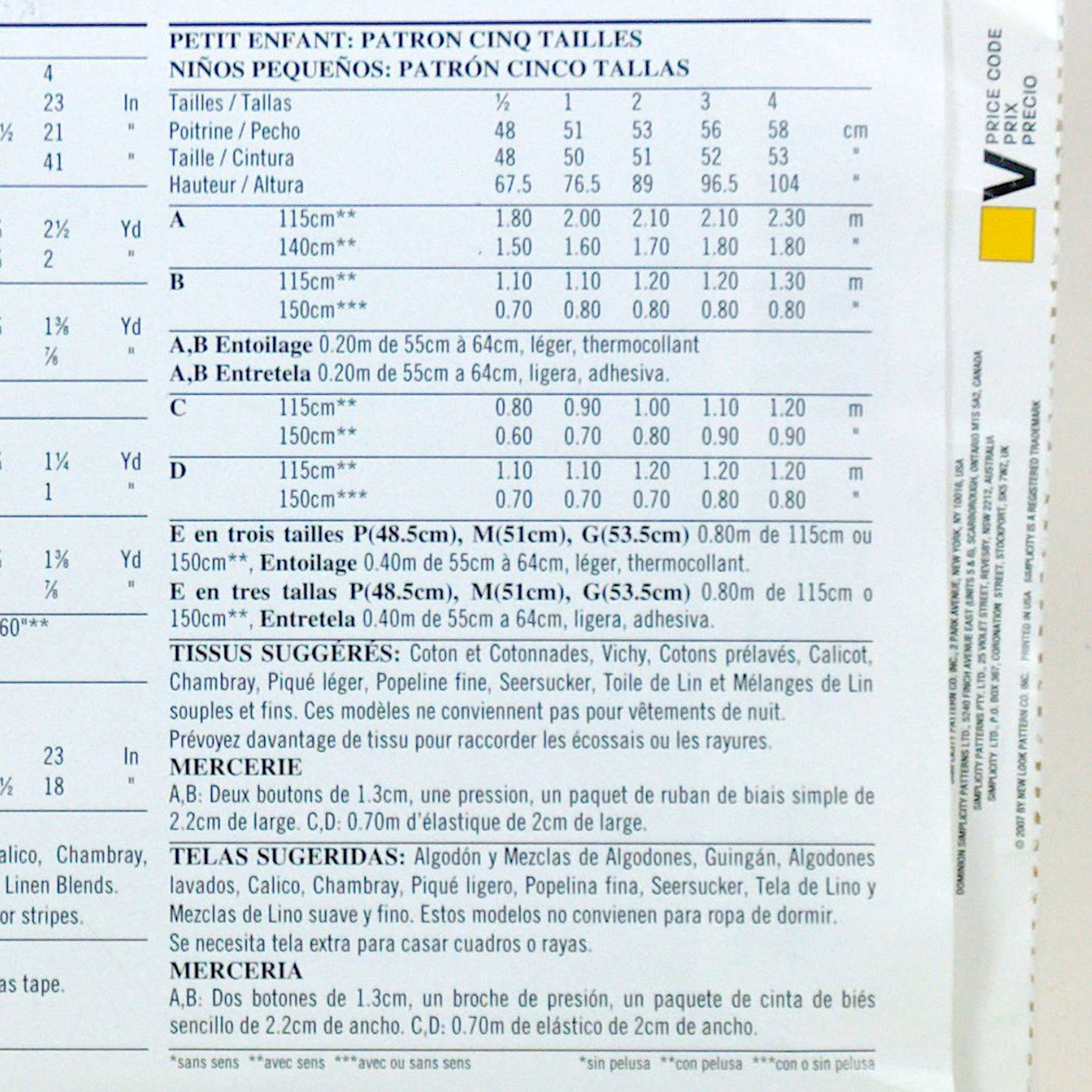 New Look 6689 Sewing Pattern Hat Dress Shirt Shorts Pants Uncut Toddler ...