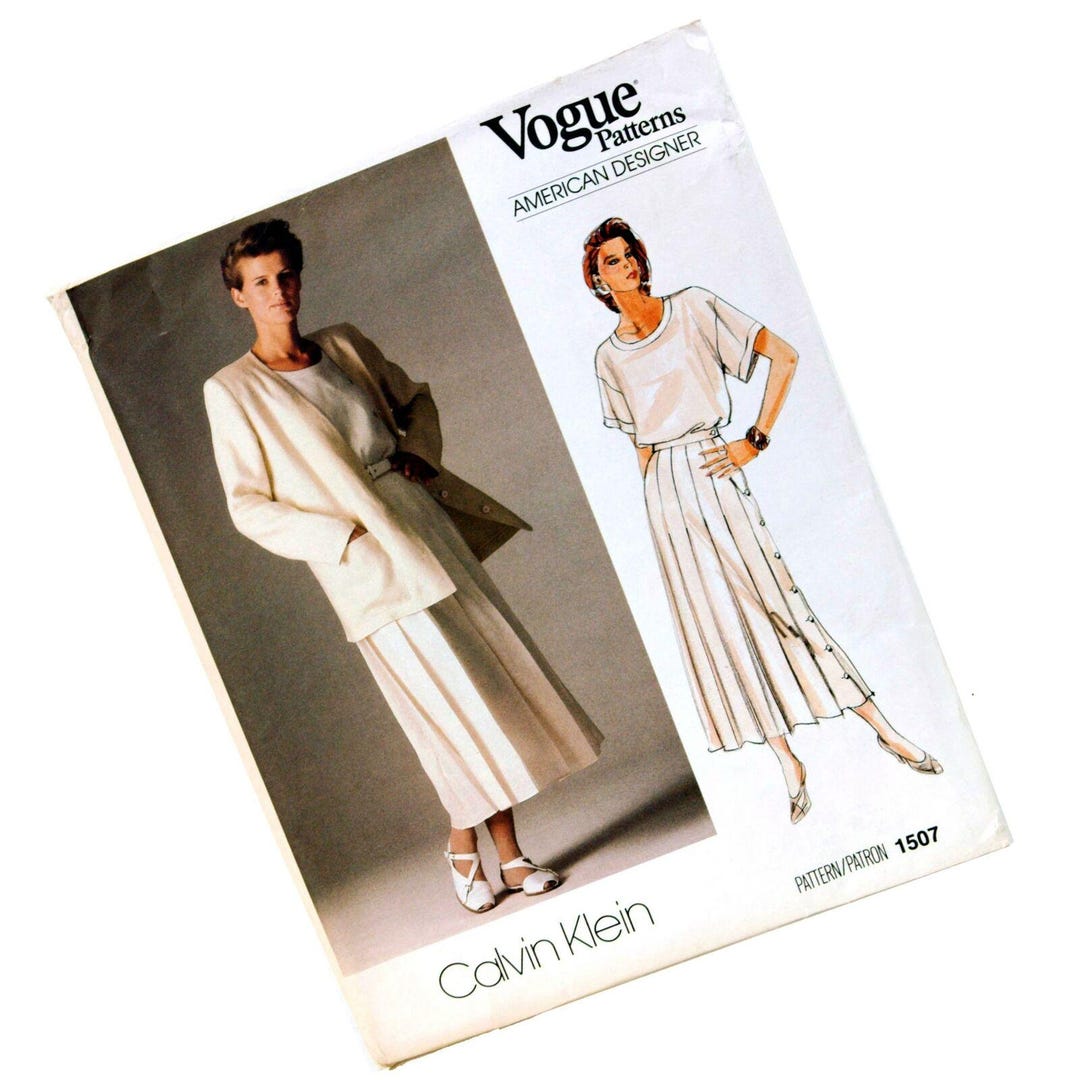 Vogue American Designer Calvin Klein 1507 Pattern Jacket Top Skirt ...