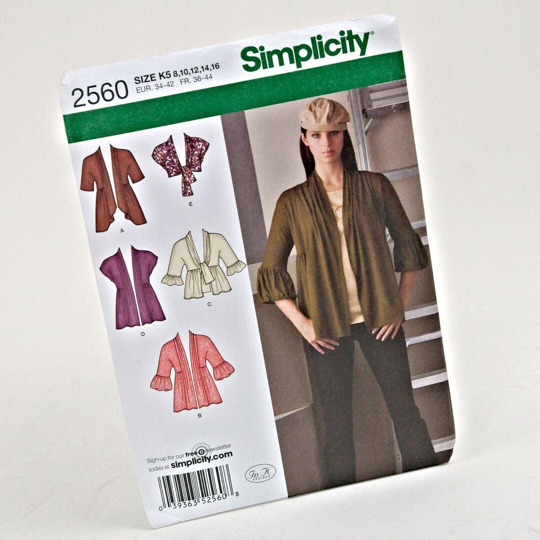 Simplicity Sewing Pattern 2560 Knit Cardigans Misses Size 8-16 Uncut - Etsy