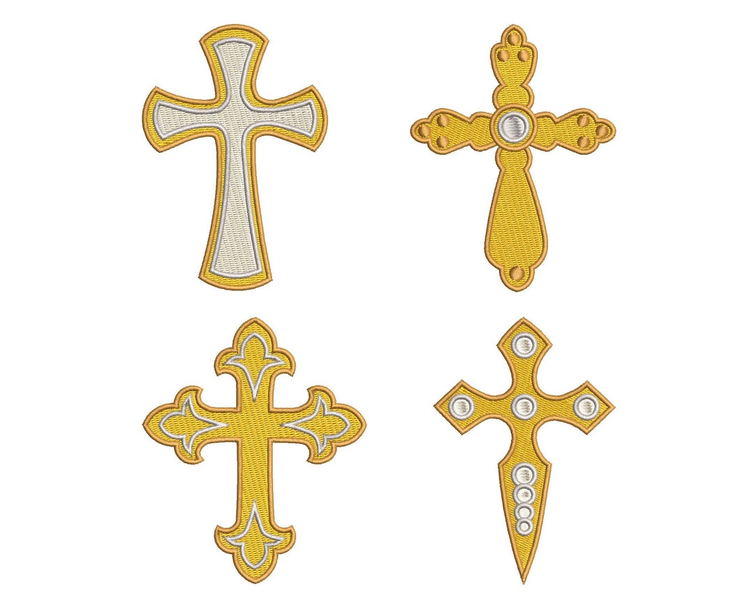 Religious Cross Embroidery Design, Christening, Baptism, Easter, Set of ...