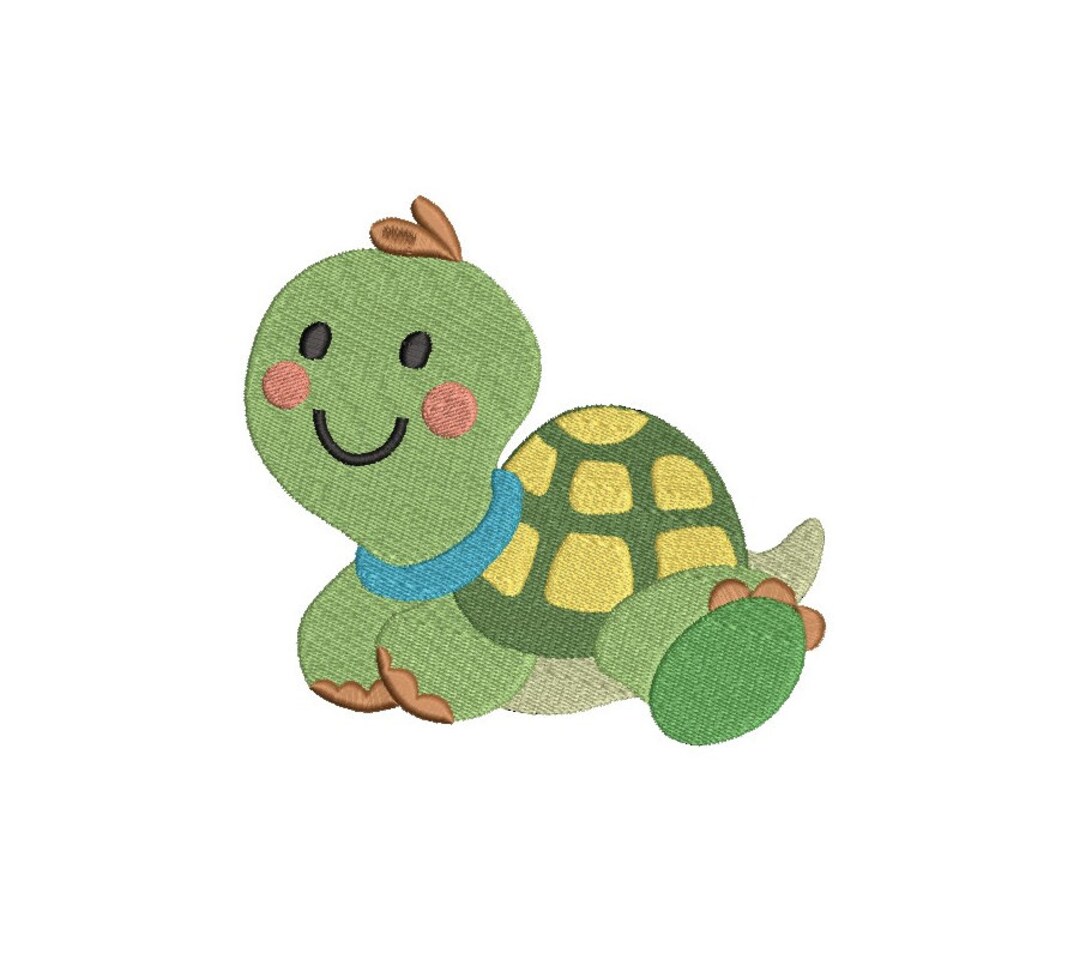 Boy Turtle Embroidery Design, Cute Turtle, Baby Turtle, Fill Stitch ...