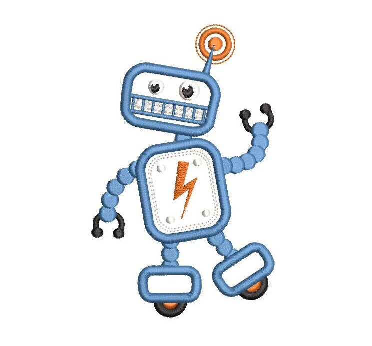 Robot Machine Embroidery Applique Designs, Cute Robot Appliques, Boy's ...