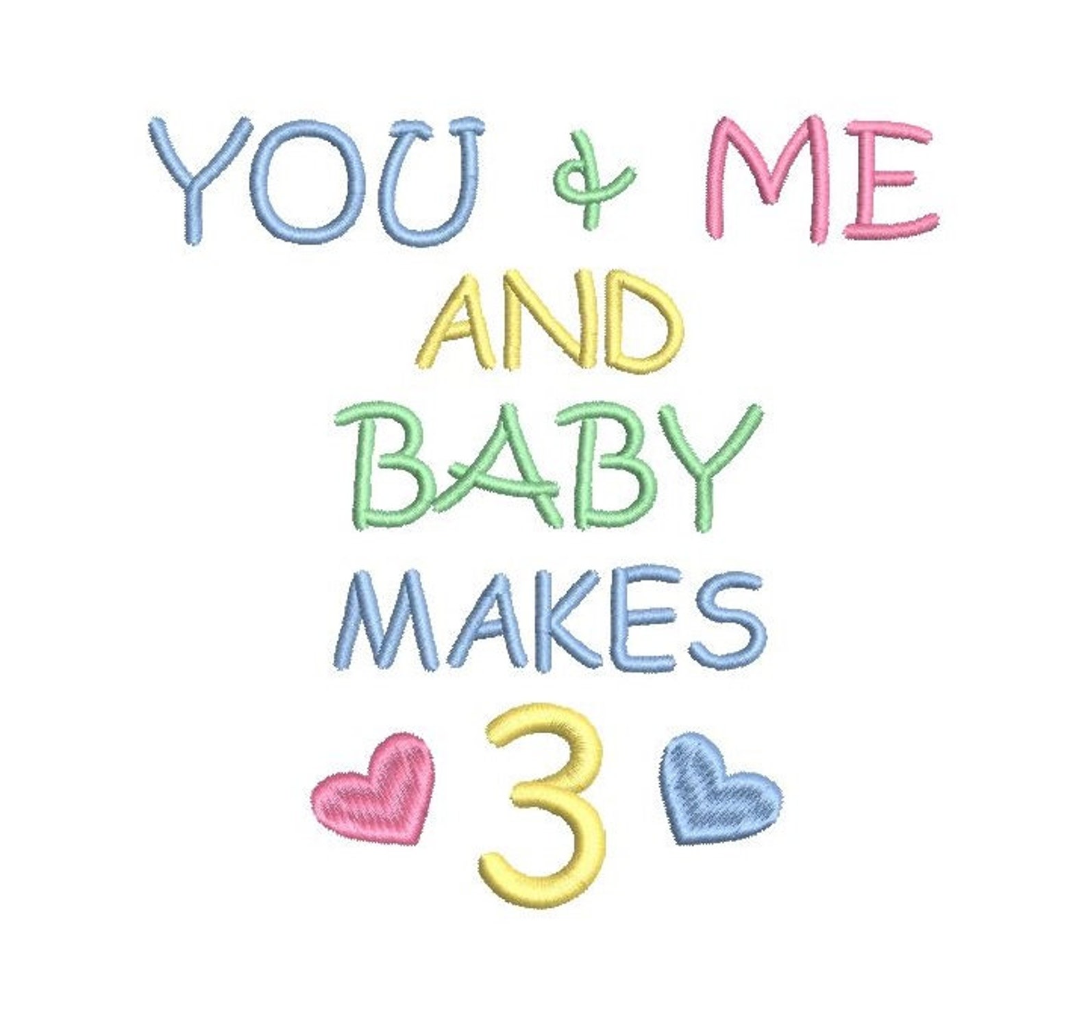 Baby Embroidery Design, Baby Makes 3 Design, Maternity T-shirt Machine ...