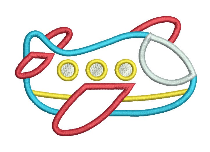 Aeroplane Applique Embroidery Design Air Travel Plane | Etsy