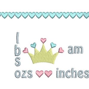 Birth Announcement TEMPLATE Embroidery, Subway Art Design, Baby Birth ...