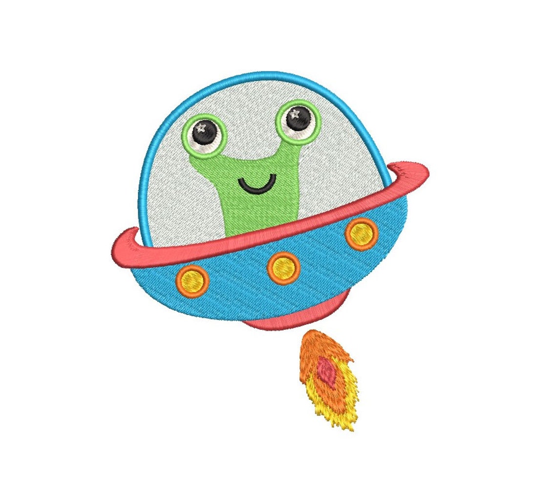 Alien Embroidery Design Space Ship Machine Embroidery Alien - Etsy