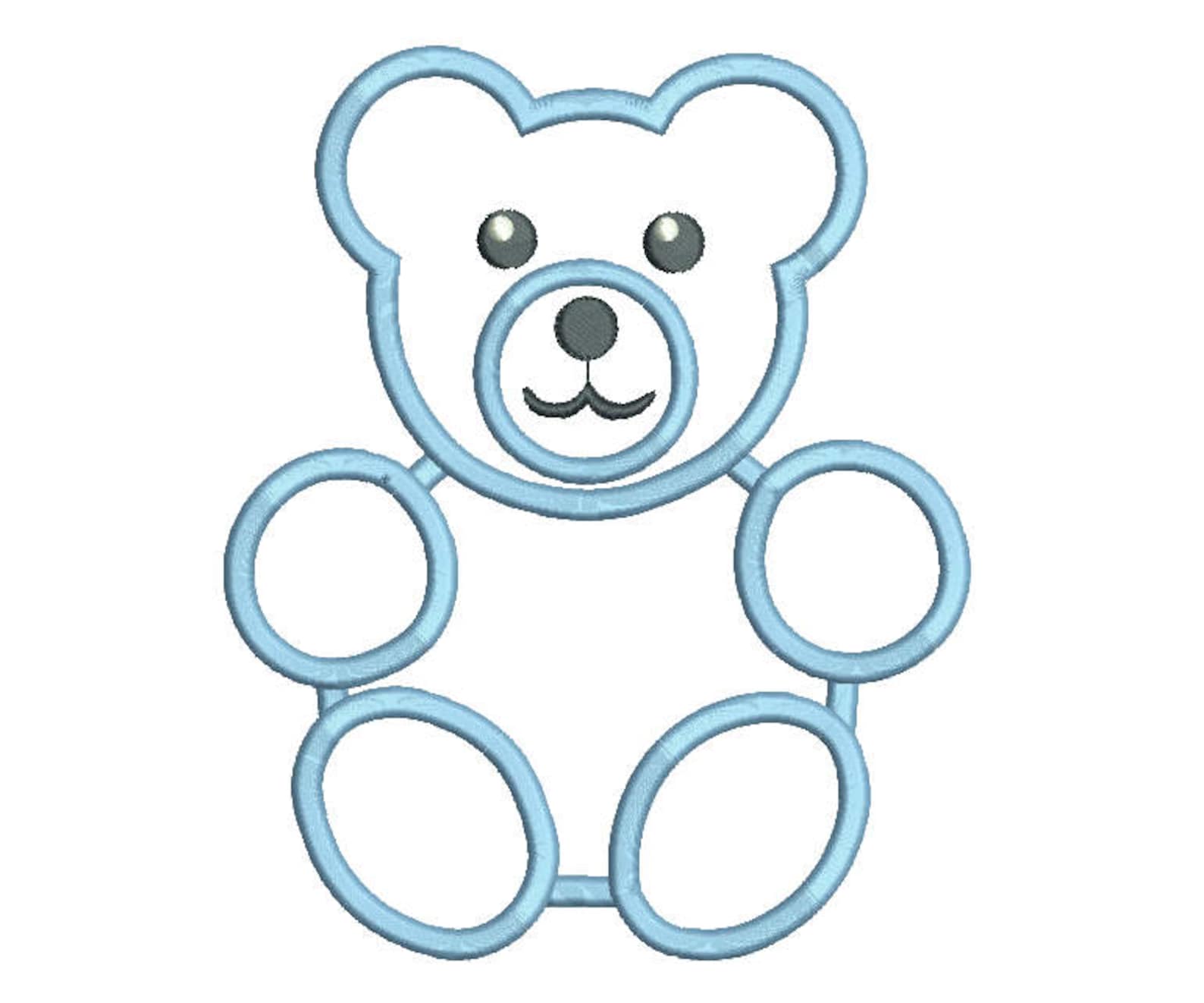 Teddy Bear Applique Embroidery Design, Teddy Machine Embroidery, Baby ...