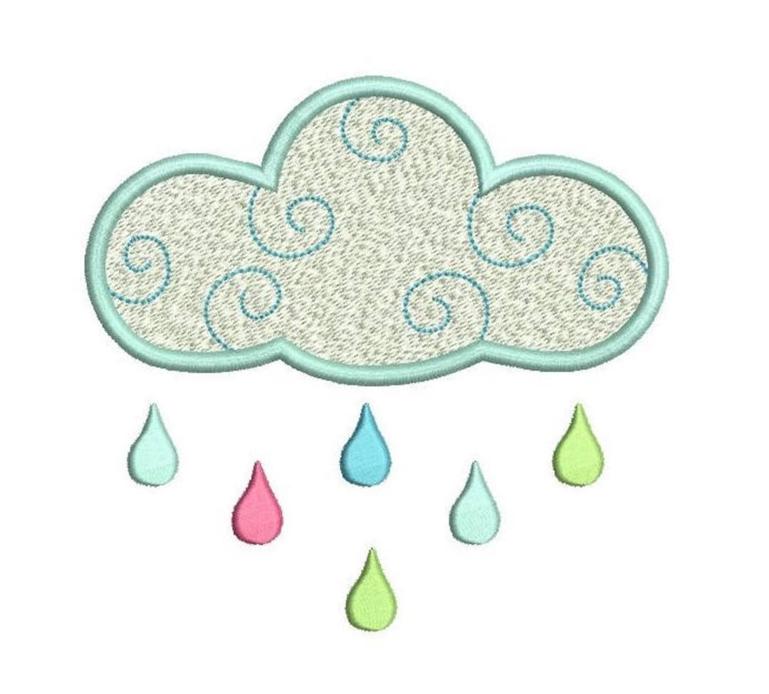 Cloud Machine Embroidery Design, Fill Stitch, Weather Cloud, Cute Cloud ...