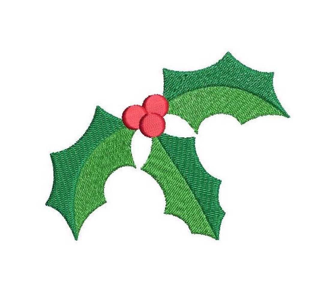 Christmas Holly Machine Embroidery Design, Holly & Berries, Xmas Holly ...