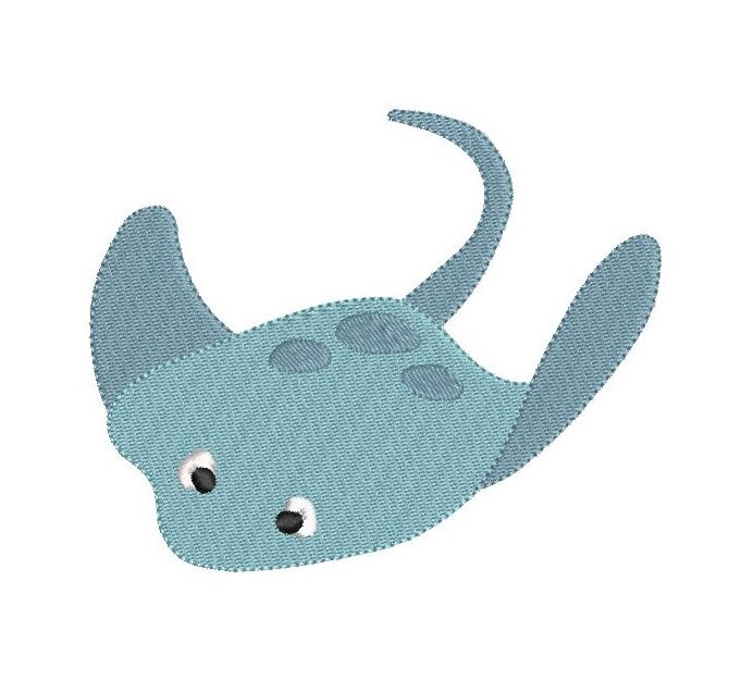 Mini Stingray Machine Embroidery Design, Fill Stitch Stingray, Sea Life ...
