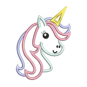 Unicorn Embroidery Applique Design, Unicorn Machine Embroidery, Girly ...