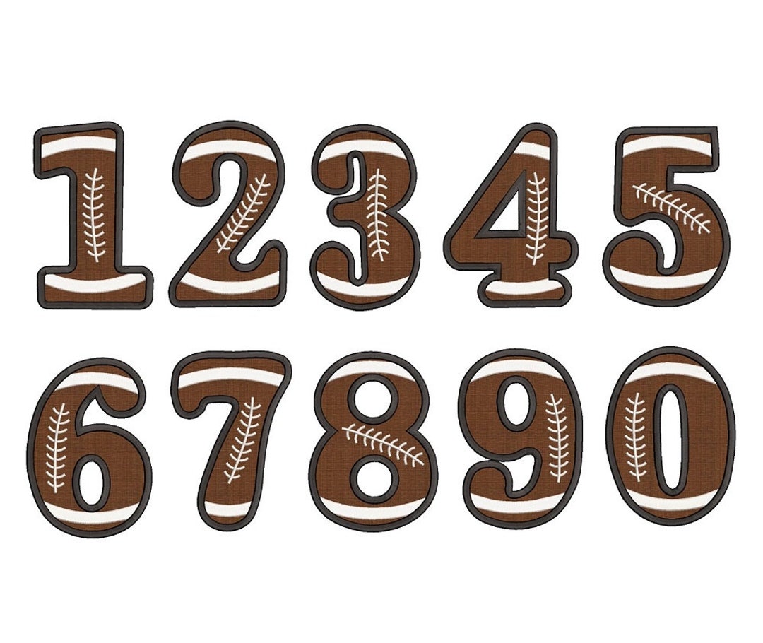 Football Numbers Embroidery Applique Designs, Football Appliques ...