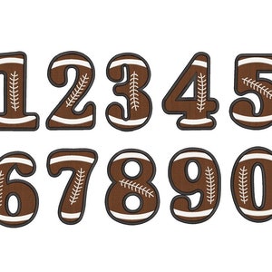 Football Numbers Embroidery Applique Designs, Football Appliques ...