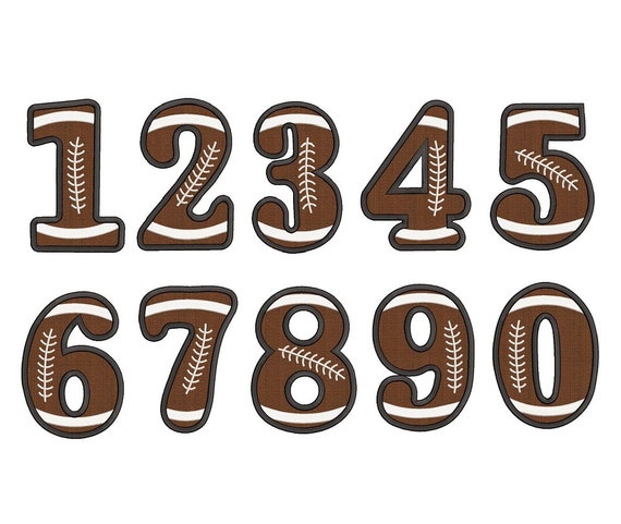 Football Numbers Embroidery Applique Designs Football - Etsy