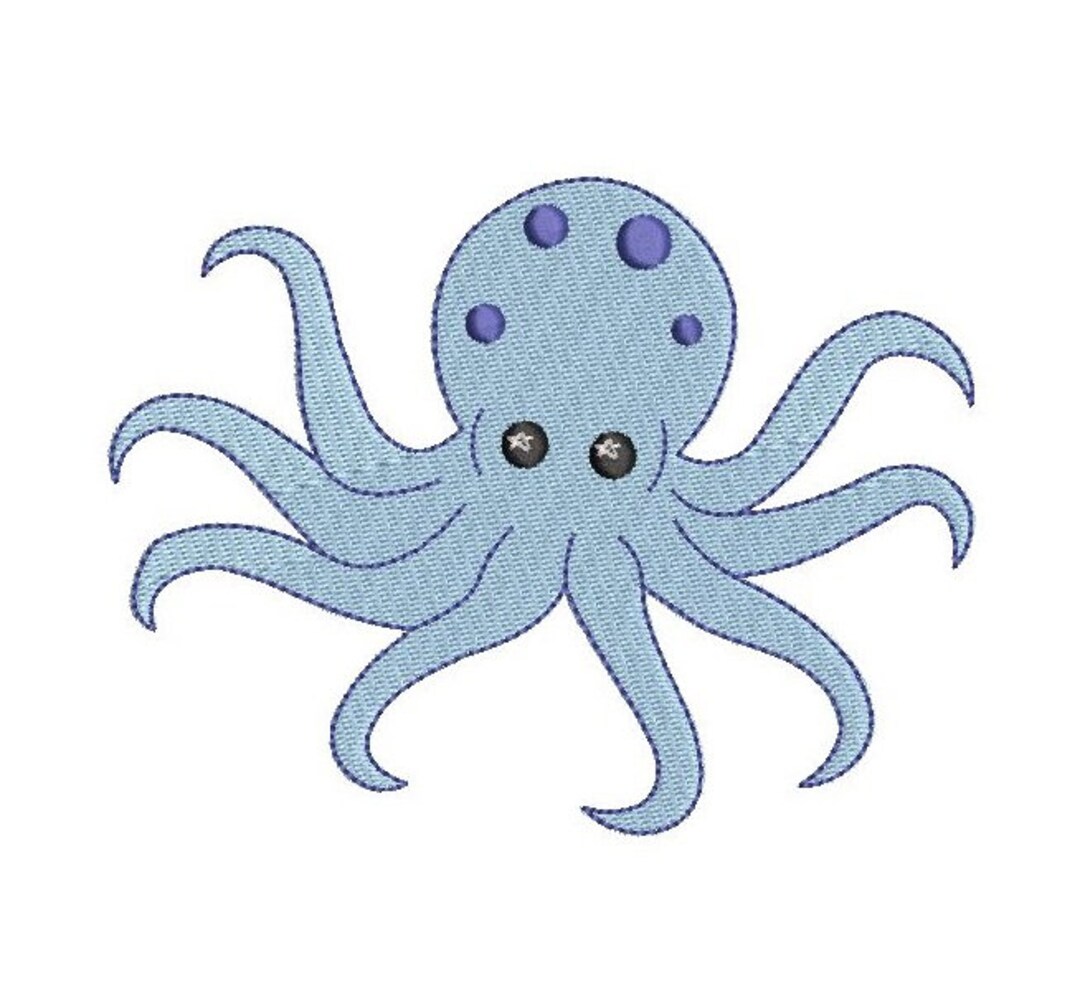 Mini Octopus Machine Embroidery Design, Fill Stitch Octopus, Sea Life ...