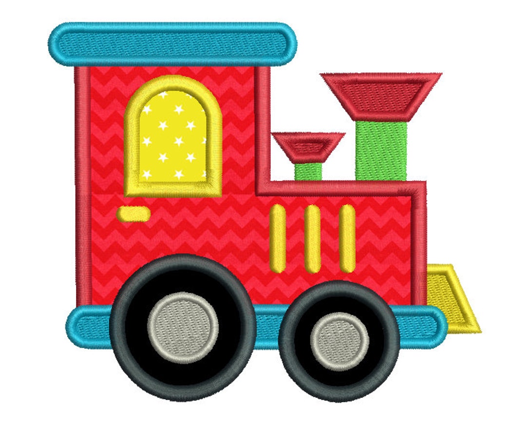 Toy Train Applique Embroidery Design, Locomotive Machine Embroidery ...